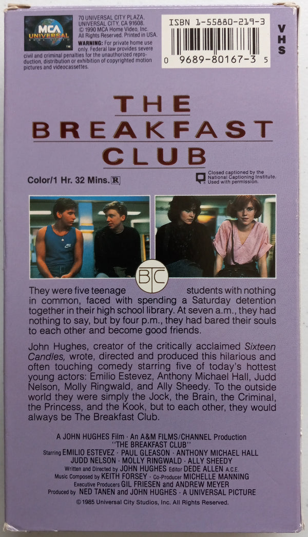 THE BREAKFAST CLUB VHS - Neutral Good Books
