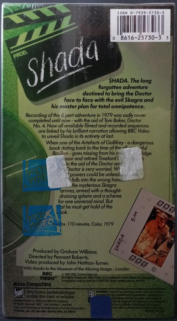 DOCTOR WHO: SHADA VHS - Neutral Good Books