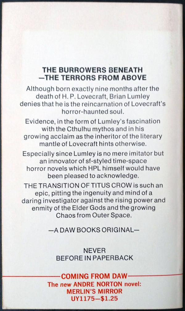LUMLEY, BRIAN The Transition of Titus Crow - Neutral Good Books